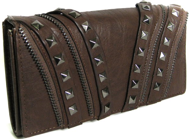 Wholesale Brown Studded ladies wallet