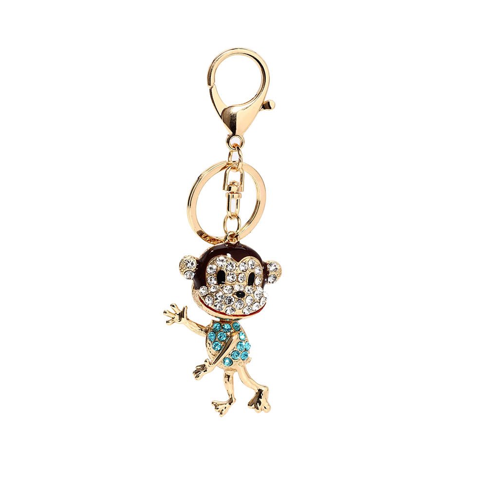Wholesale Gold Metal Cute Monkey Bag Charm AGCK1034