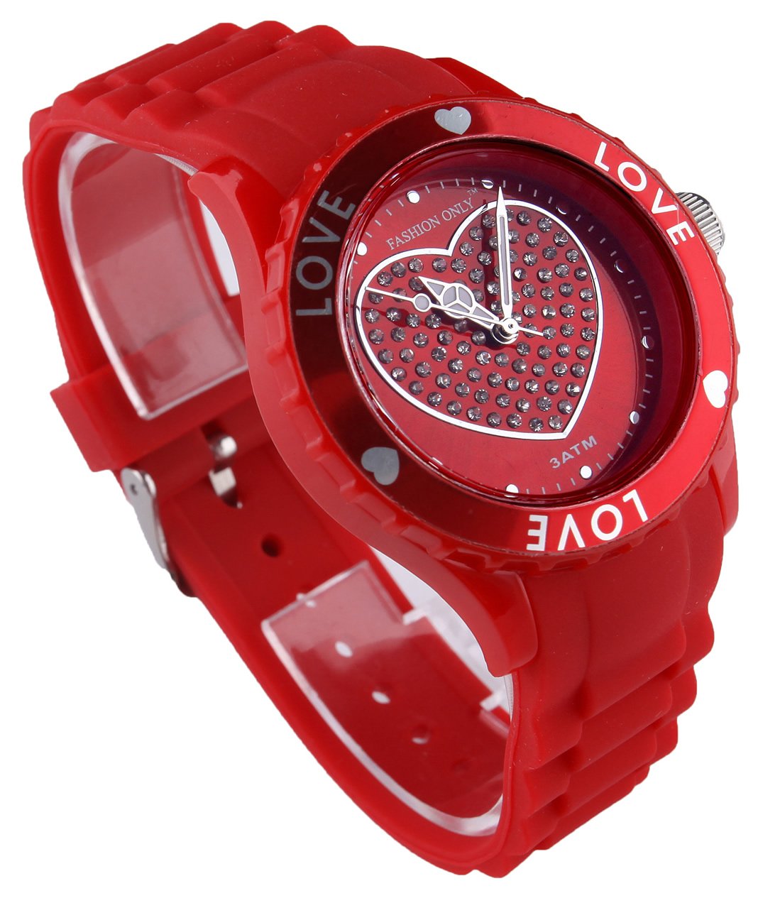 wholesale watches Womens Red Diamante Heart Watch